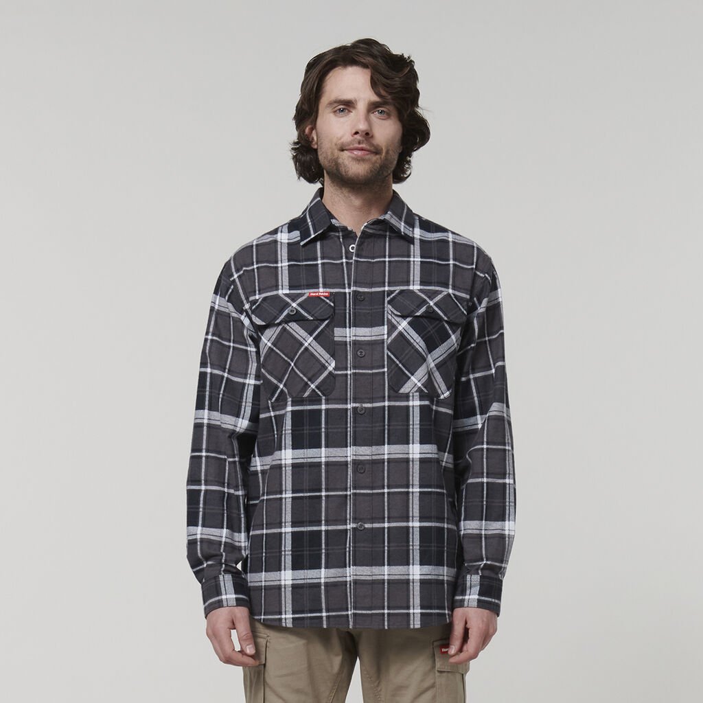 Long Sleeve Check Flannel - Stitchworx Embroidery & Printing